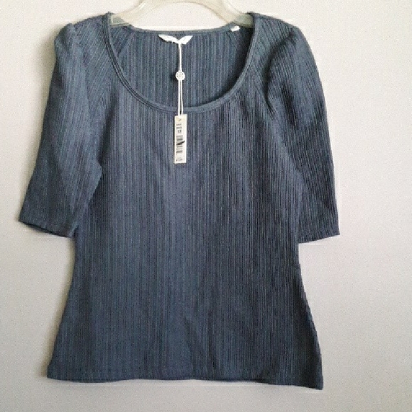 Max Studio | Tops | Max Studio Blue Puff Flare Top | Poshmark